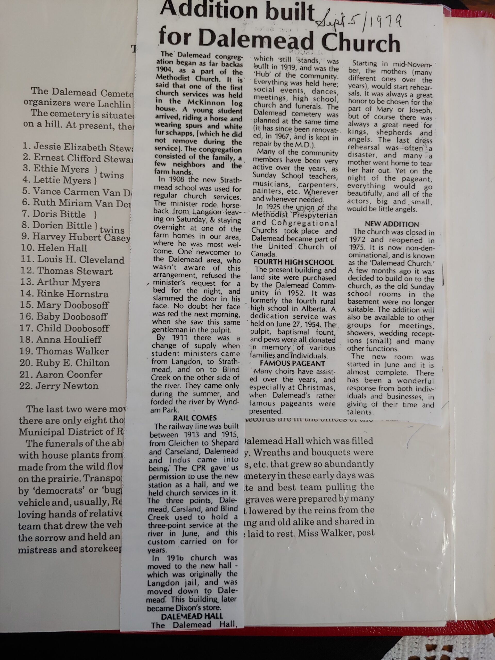 History – Dalemead Church